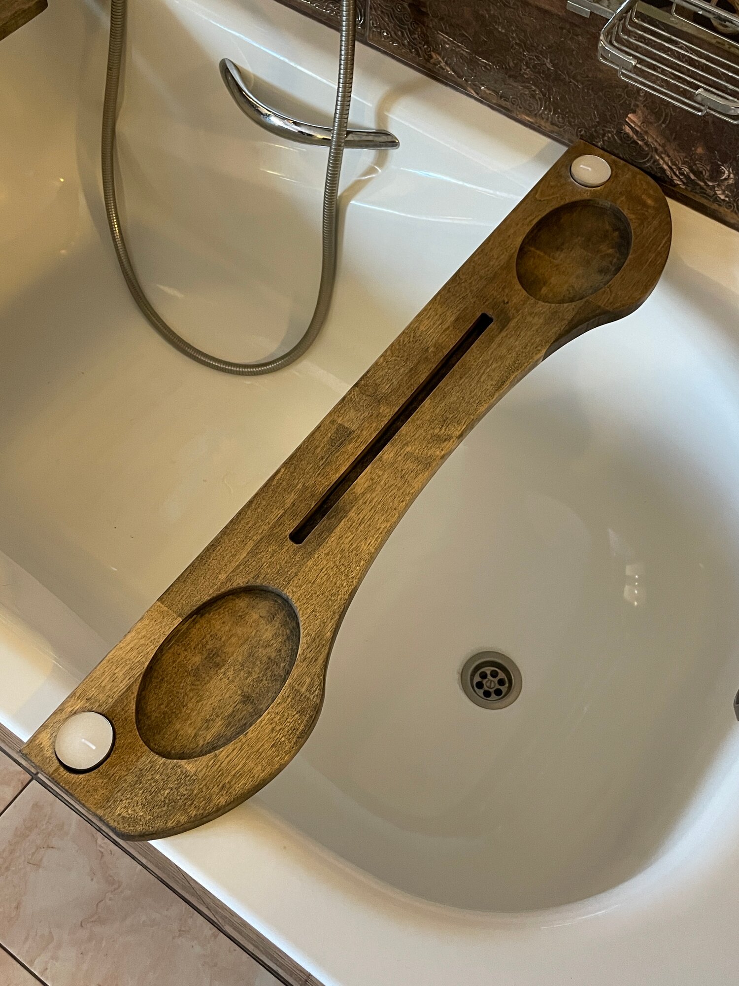 Столик-полка ArtLab_Aurora "Spa", дерево, 75x15x2 см, темная