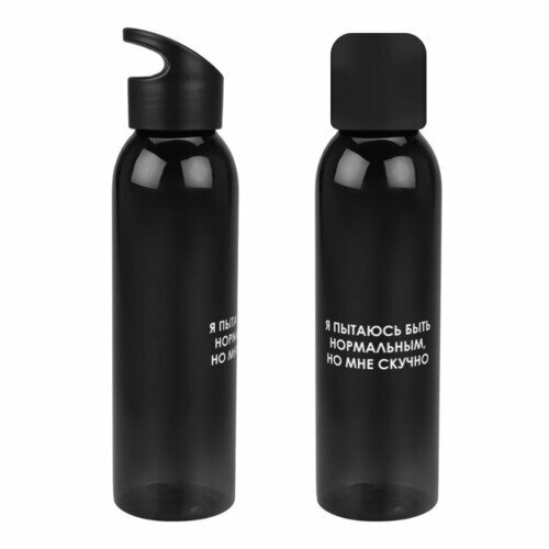 Бутылка для воды «Я пытаюсь быть нормальным» (черный)