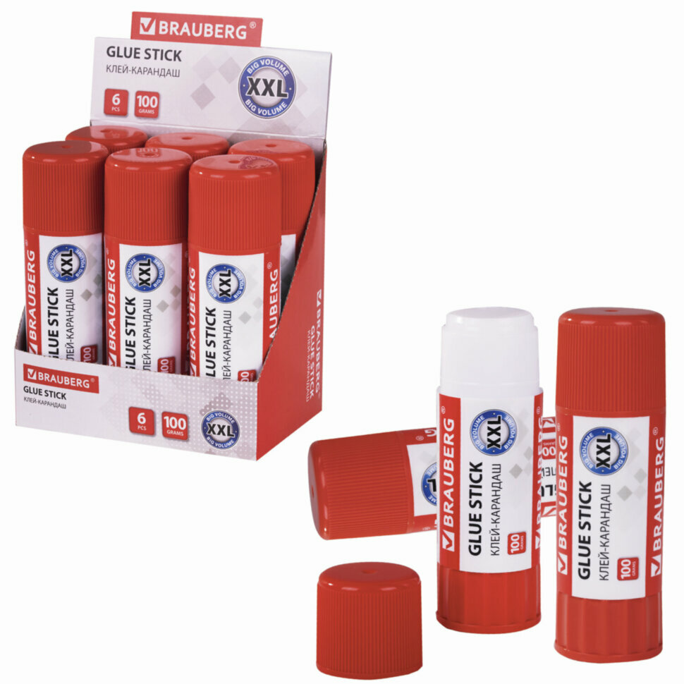 Клей-карандаш BRAUBERG, 100 г, 270439, 270439