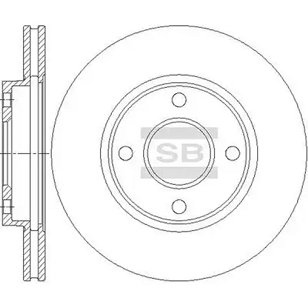 Hi-Q SD4431 диск тормозной Ford (Форд) Focus (Фокус) 9805 / Fusion (Фюжин) 1.4 / 1.6 01 передний