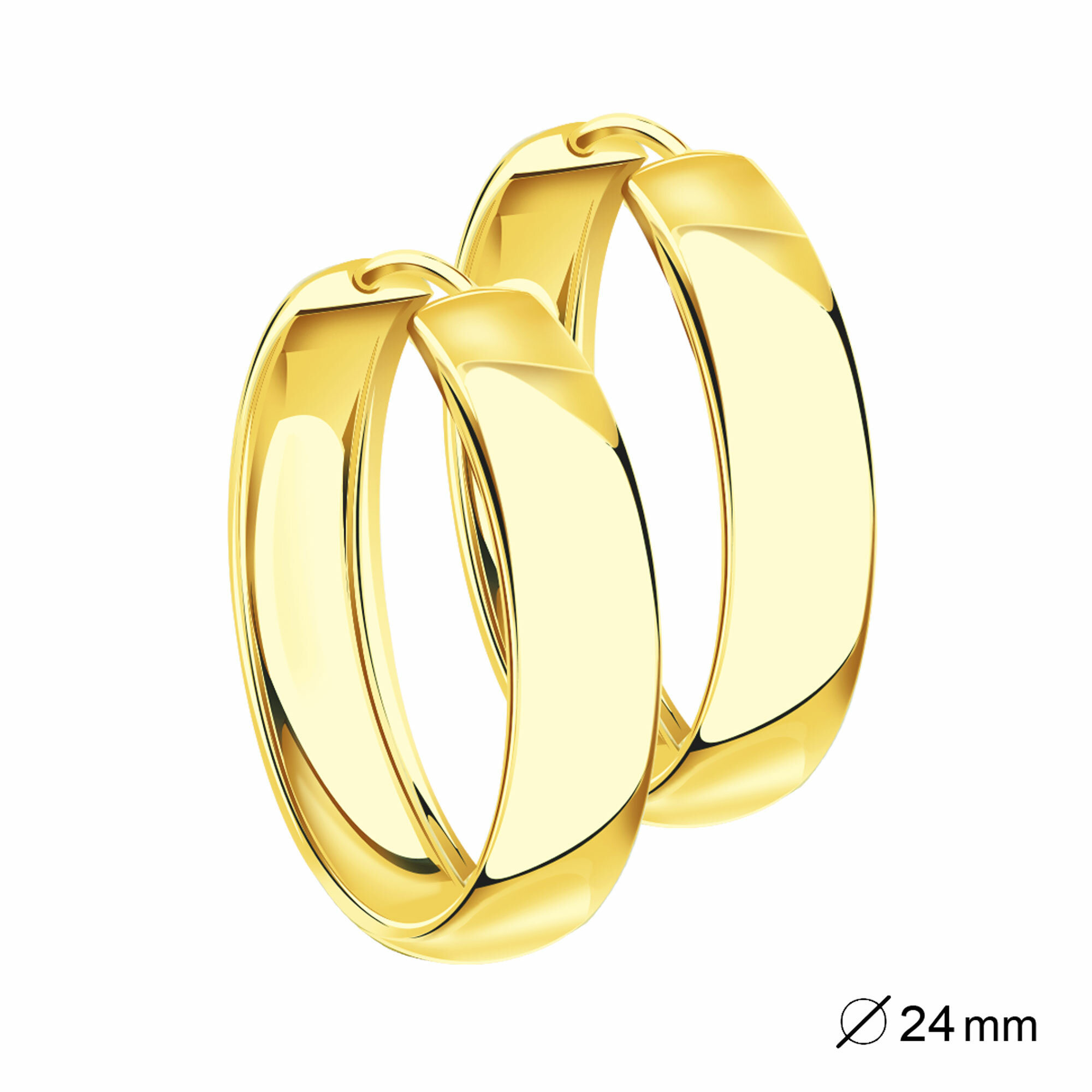 Серьги конго, желтое золото, 585 проба