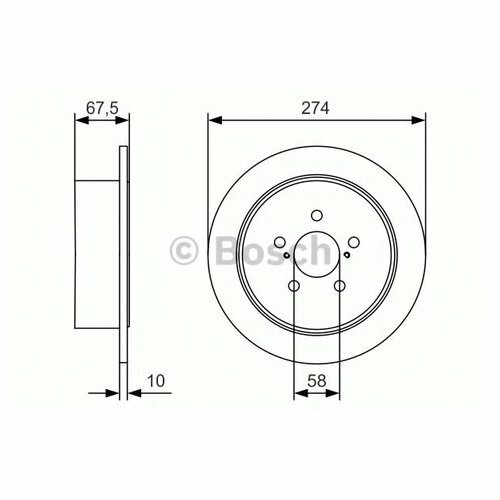 Тормозной диск передний Bosch 0986479A82 для Subaru Legacy IV, Outback