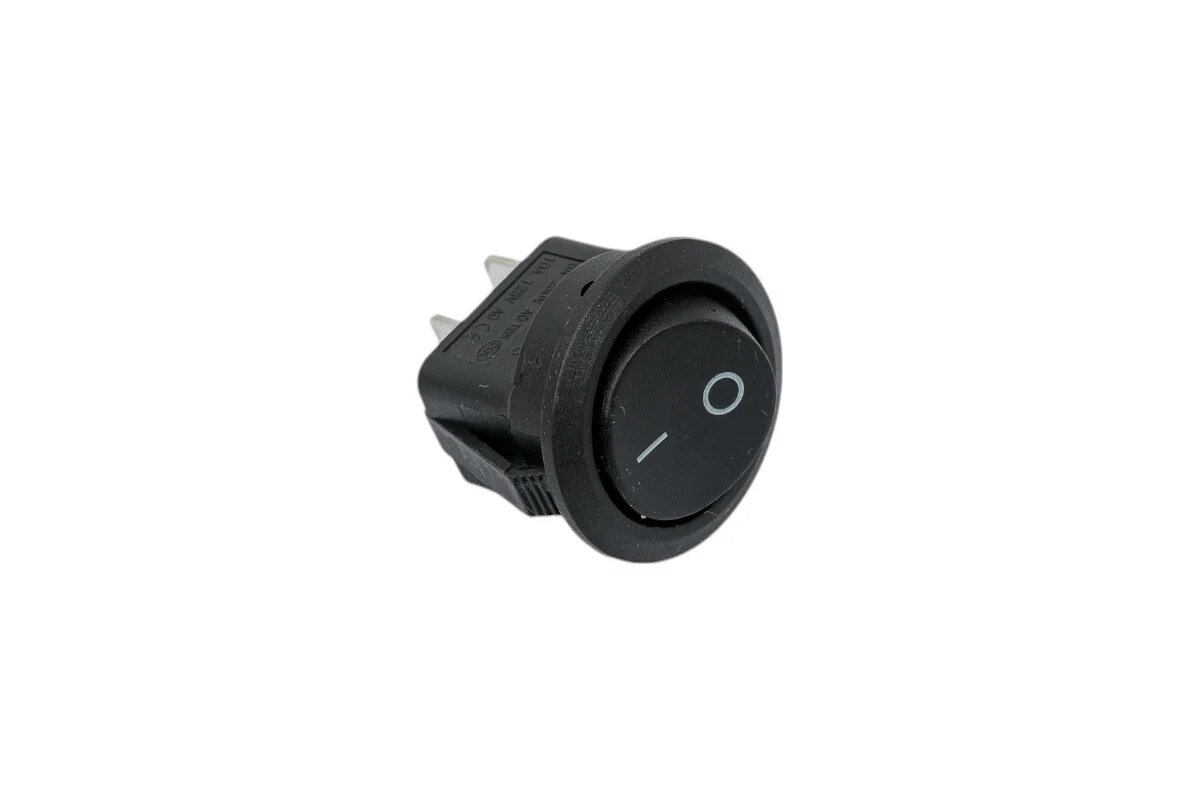 REXANT клавишный круглый выключатель 250V 6A onoff черный RWB-212 SC-214 MRS-102-8 36-2550