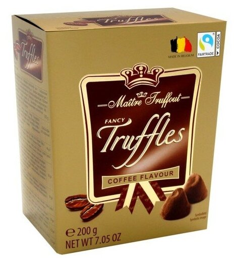 Трюфельные конфеты Fancy gold truffles, с кофейным вкусом, 200 г 4887305