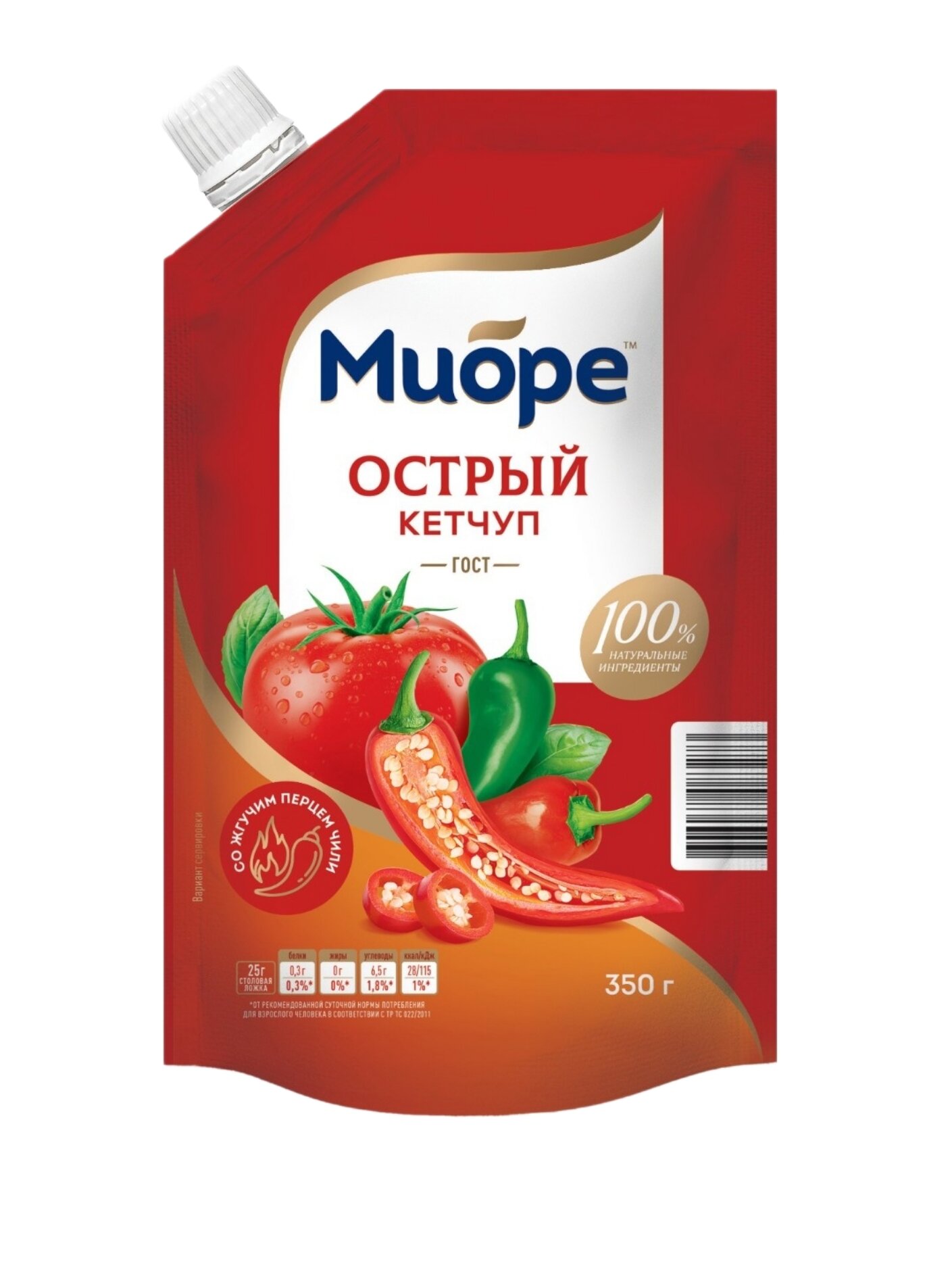 Острый кетчуп "миоре" 350г.