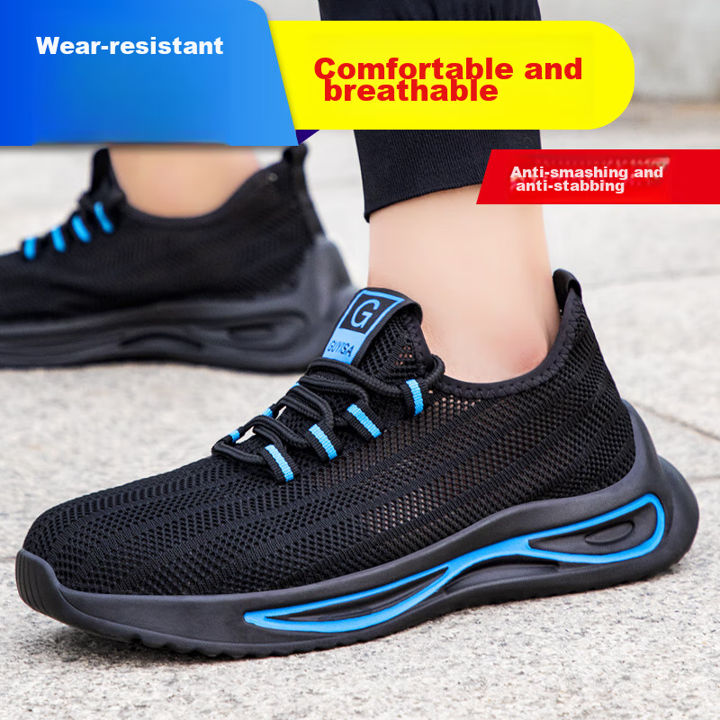 JUNBU Men's Steel Toe Safety Shoes Anti-Smashing Anti-Piercing Wear-Resistant Breathable Safety Work Shoes 1081S 43