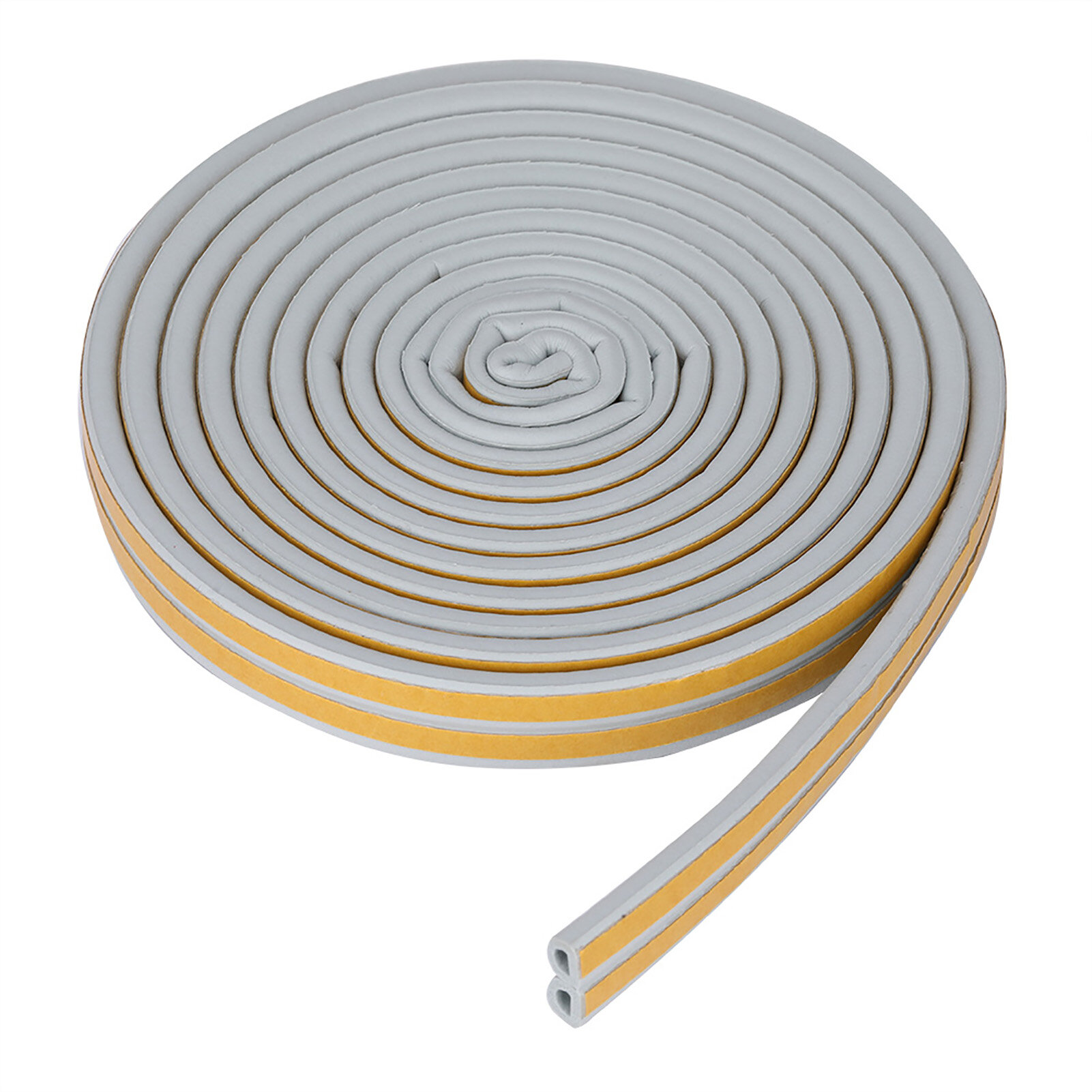 5 метров 9*6 мм самоклеящаяся резиновая уплотнительная лента для звукоизоляции дверей и окон (серая)