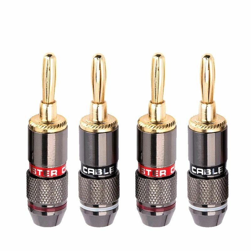 8 шт. штекеров типа «банан» Monster, позолоченные, из чистой меди, адаптер для динамика, винтовой штекер для динамика, аудиоразъемы