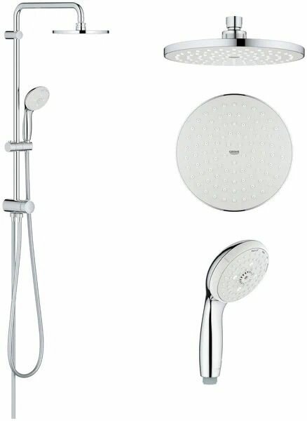 Верхний душ Grohe New Tempesta 200 27389002, серебристый хром 1500мм