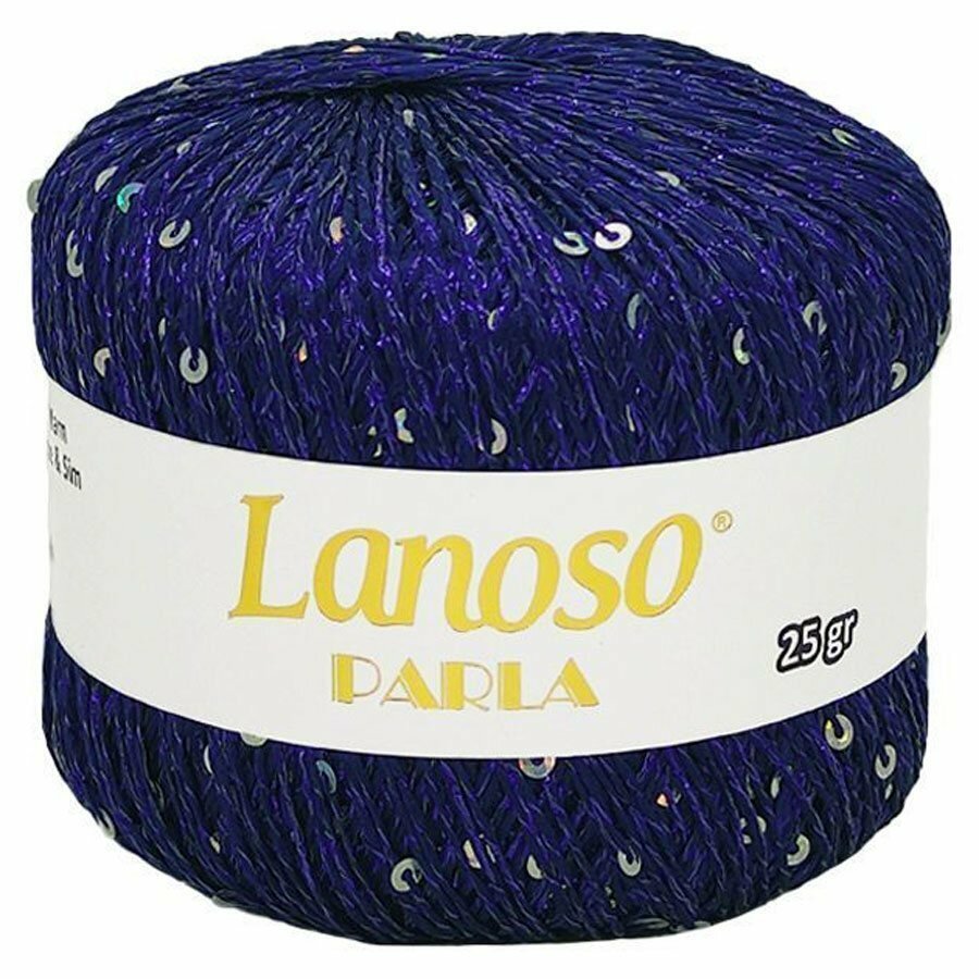 Пряжа Lanoso PARLA 5451 синий с серебром (6 мотков)