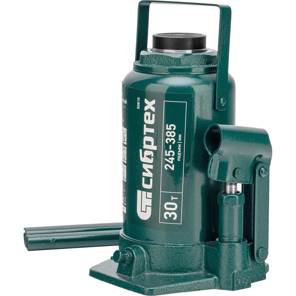 Домкрат гидравлический бутылочный СИБРТЕХ 30 т, 245-385 мм 50810, предназначен