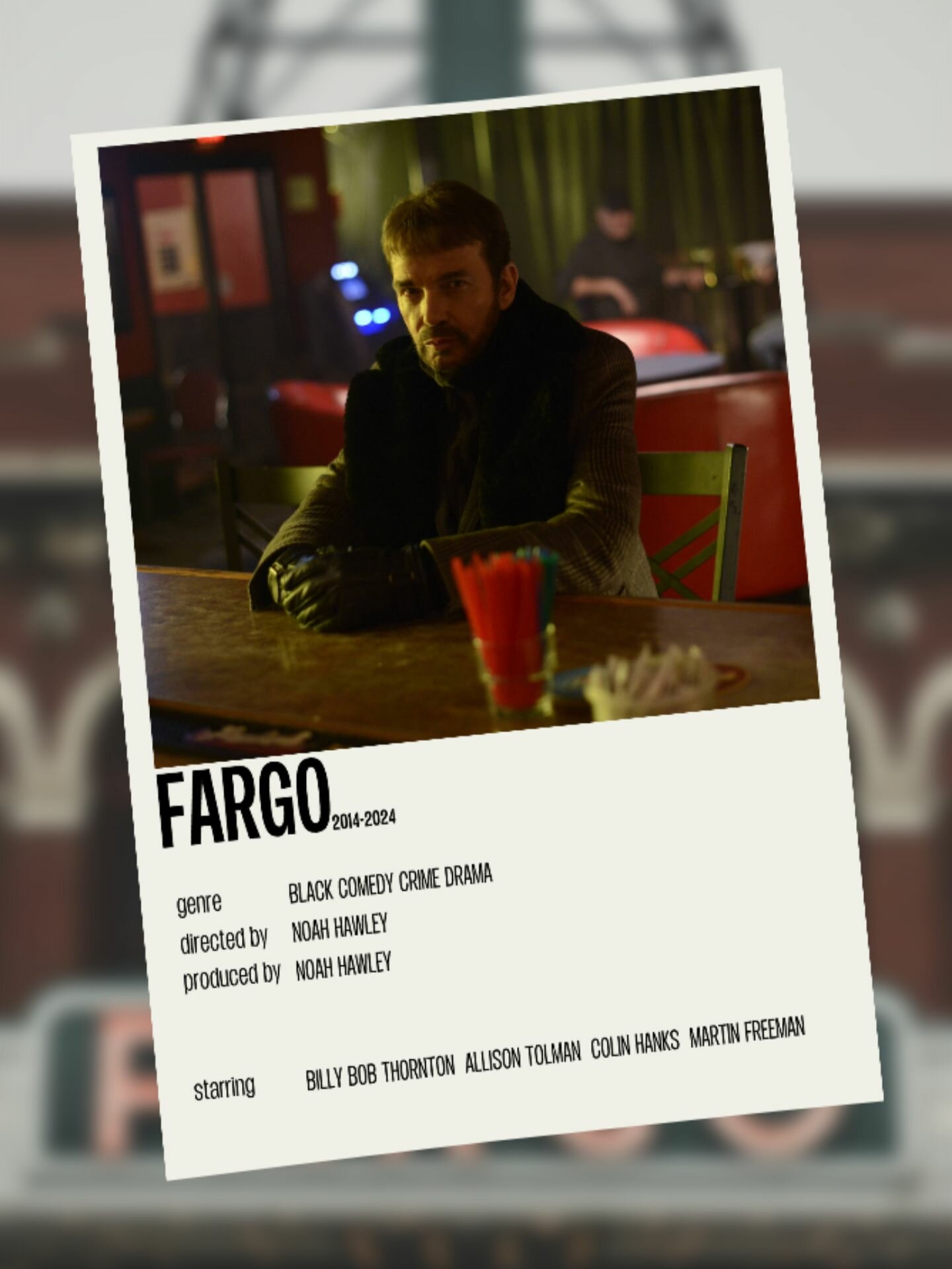 Постер полароид "Фарго", 29х42, А3, глянцевый