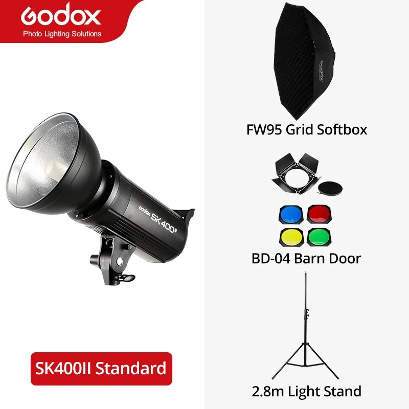 Godox SK400II 400Ws Студийная вспышка 220V, SK400II Kit 5