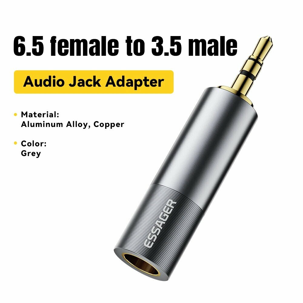 Essager адаптер с разъемом 3,5–6,5 мм, усилитель для наушников, аудиоадаптер, разъем для микрофона, разъем с разъемом «мама» на 3,5 мм «папа»