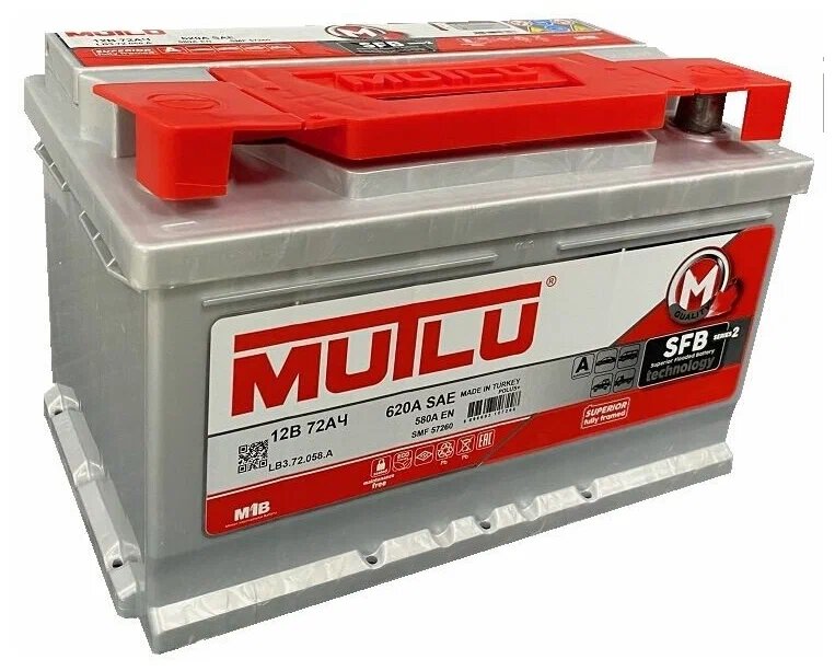 Аккумулятор Mutlu SFB 72 А. ч 580А о. п.(278x175x175) LB3.72.058. A низкий