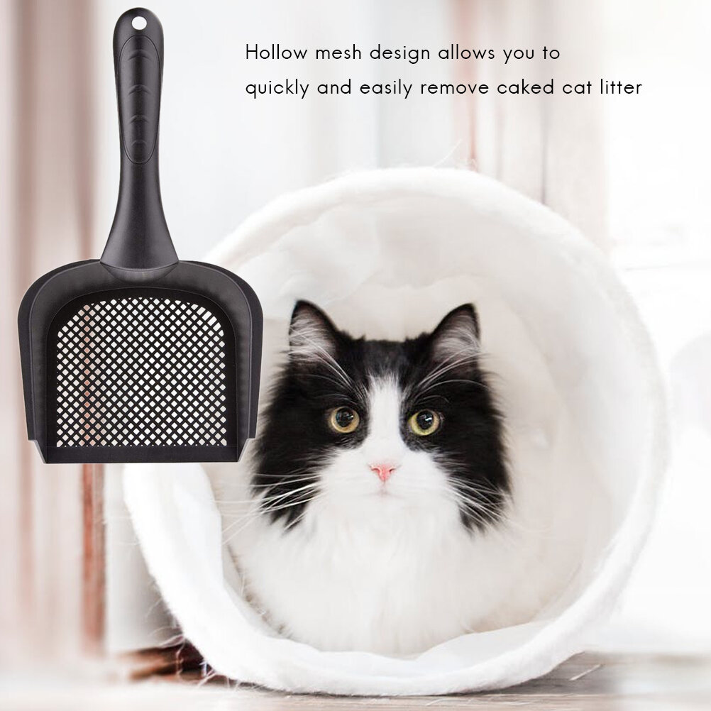 Сито с глубокой лопаткой, загущенный антипригарный совок для кошачьего туалета с ручкой и маленьким отверстием