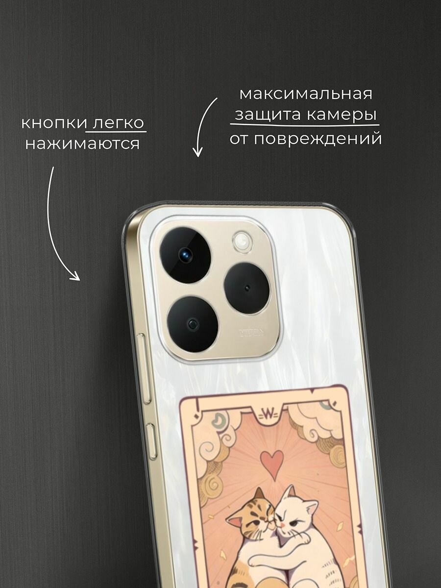 Чехол на Realme 15T / Реалми 15Т с принтом "The lovers cats 2 - 14 февраля", прозрачный — фото 1