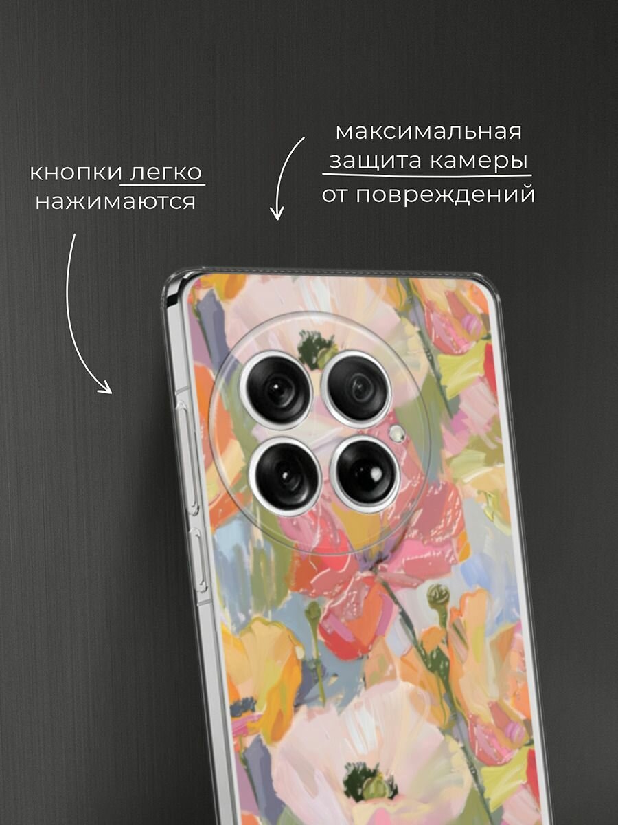 Чехол на OnePlus 13 / Ван Плас 13 с принтом "Акварельные анемоны" — фото 1