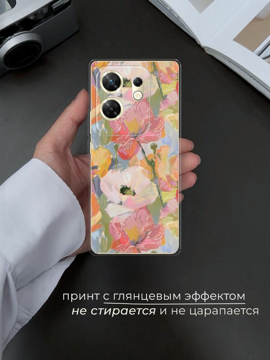 Чехол на Infinix Zero 30 4G / Инфиникс Зеро 30 4G с принтом "Акварельные анемоны" — фото 1