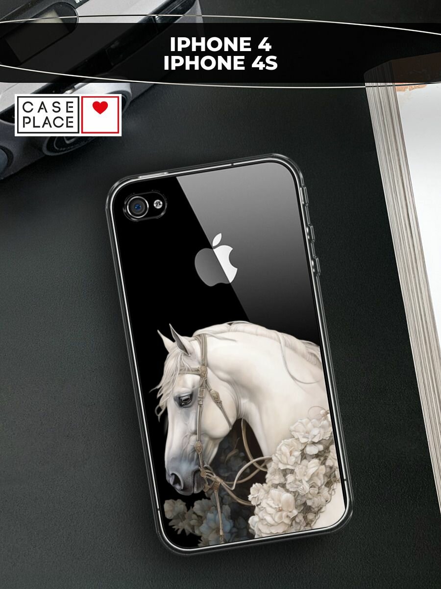 Чехол на Apple iPhone 4/4S / Айфон 4/4S с принтом "Благородный конь 3"