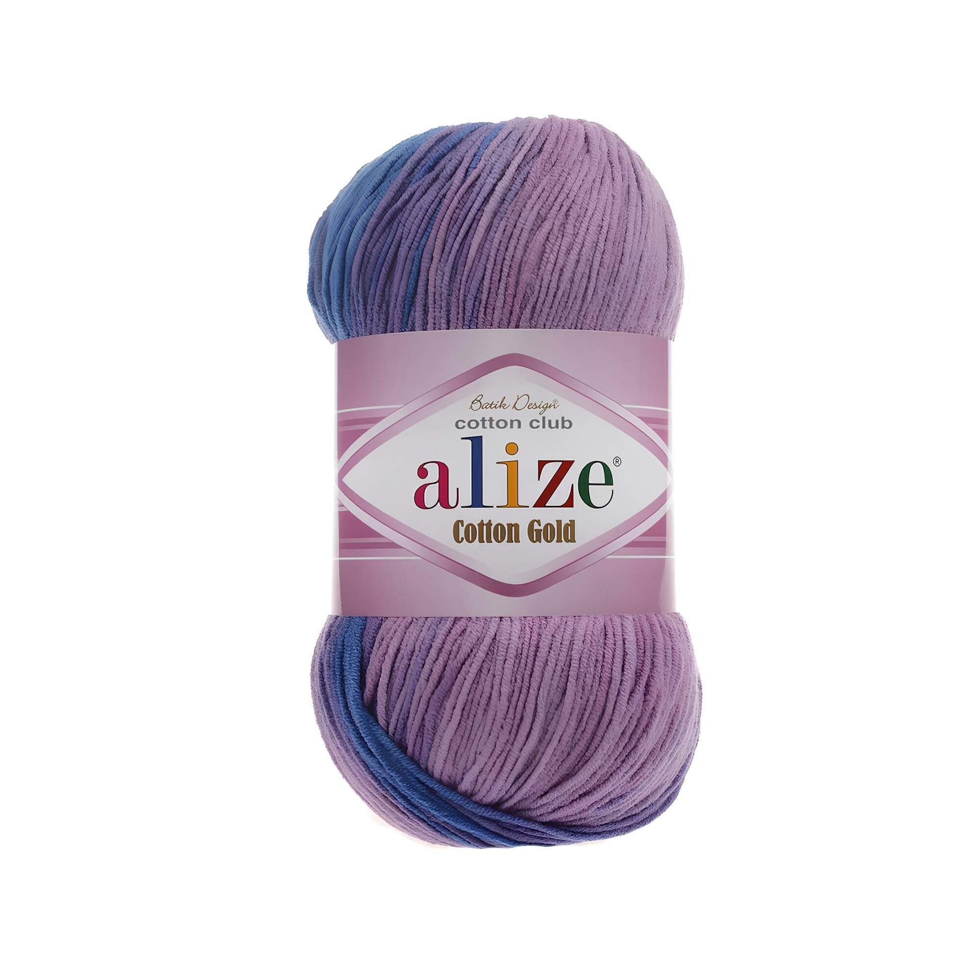 Пряжа для вязания ALIZE 'Cotton Gold Batik', 5 мотков по 100г 330м (55% хлопок, 45% акрил) (4531 секционный)