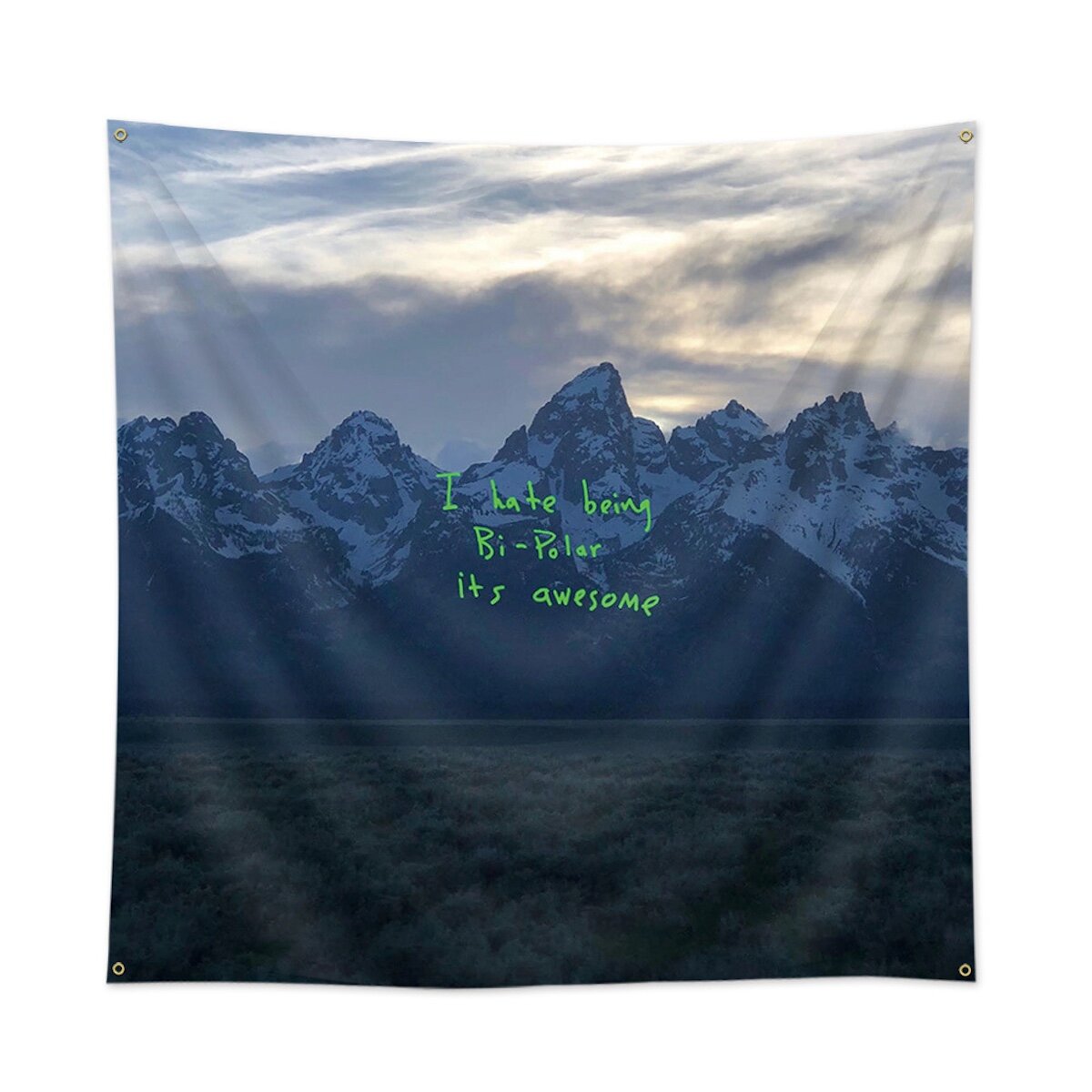 Флаговое искусство гобеленов I Hates Beings Bi Polars Its Awesomes Kanyes Wests, аниме флаг, настенное украшение для спальни и гостиной 90x90 см