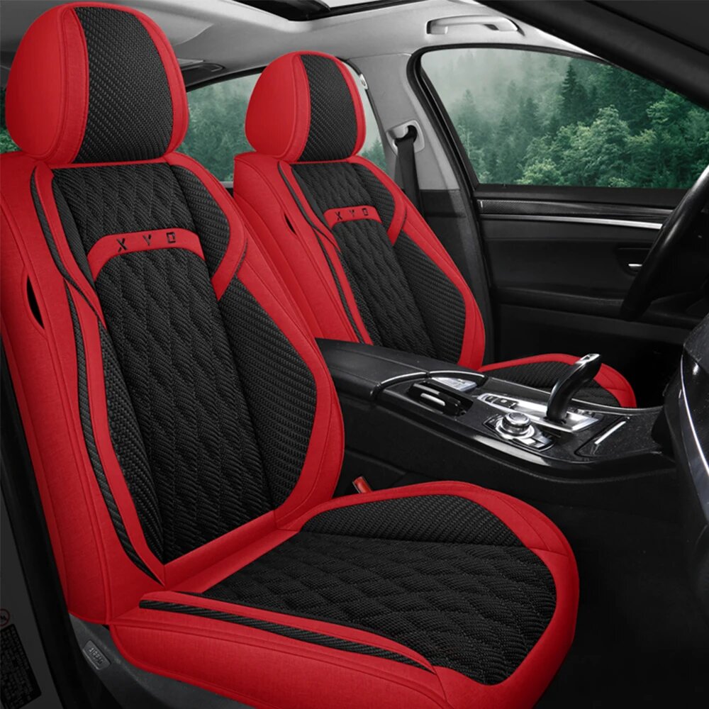 5 шт, Чехол льняной для сиденья автомобиля, чехол для Jetta, Volkswagen, VW Polo, 9N, Sedan, 6R, Touareg, Passat b5, b6, b8, Golf 7, Tiguan, автомобильные аксессуары（Полный комплект на весь автомобиль, 5 предметов: передние и задние сиденья.）