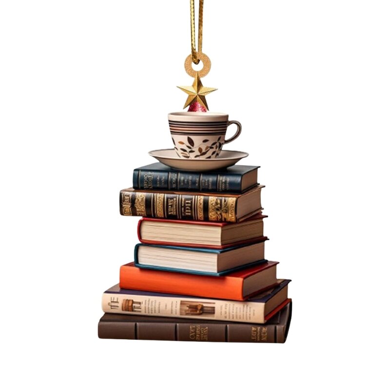 Книжный веер украшения Акриловая кофейная чашка для чтения Любовные книжные Библиотекарь в Рождественском Стиле 2