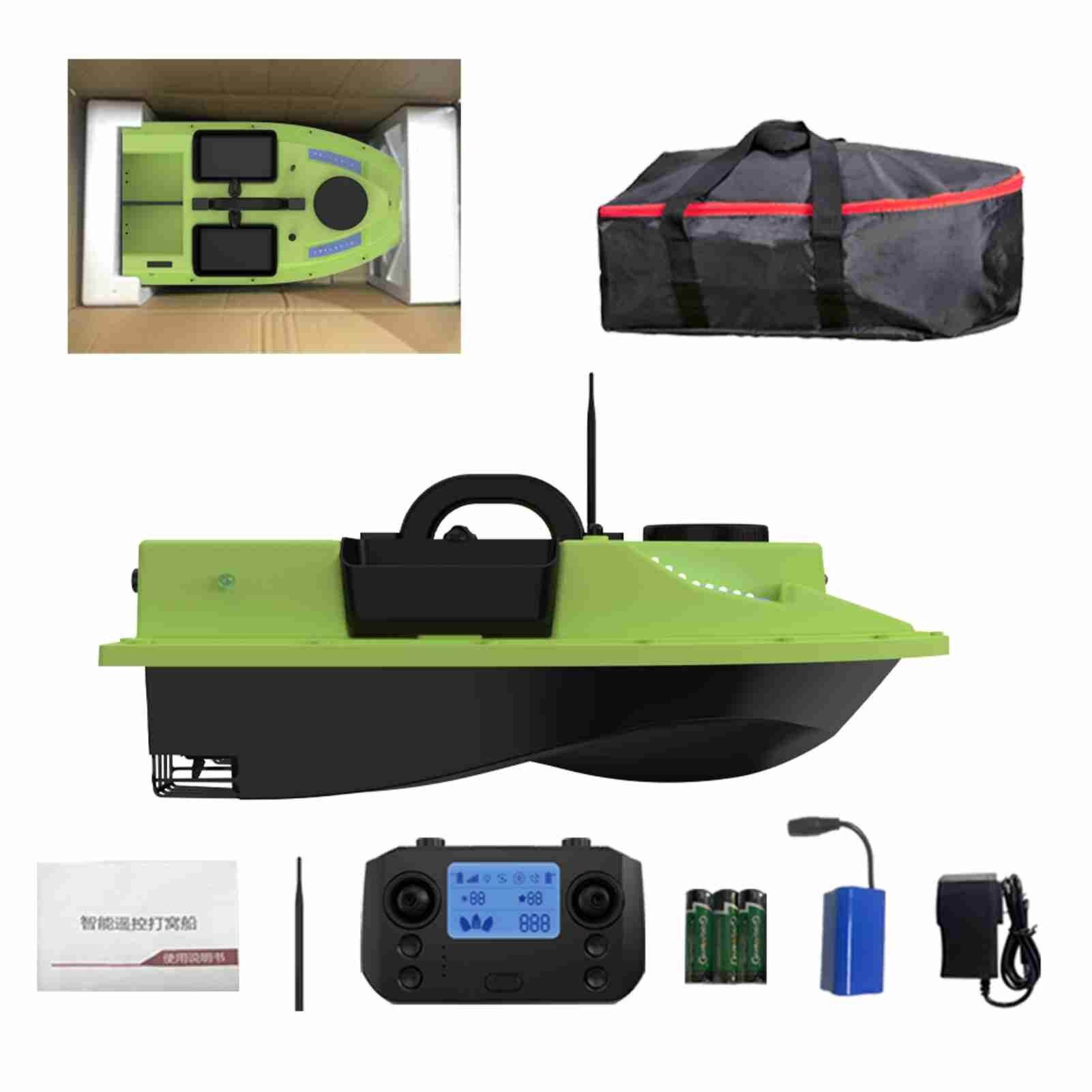 Fishing Bait Boat Intelligent LED Light 2KG Load Rechargeable Remote Control