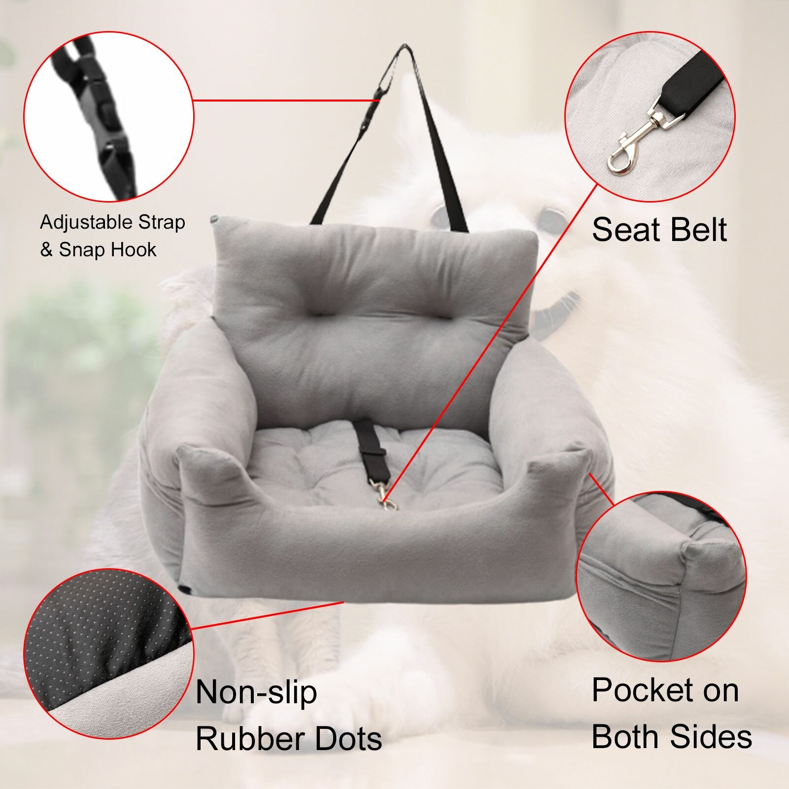 Многофункциональный домашний и автомобильный диван-кровать для собак, безопасный ремень, 32x50x55 см, для владельцев домашних животных