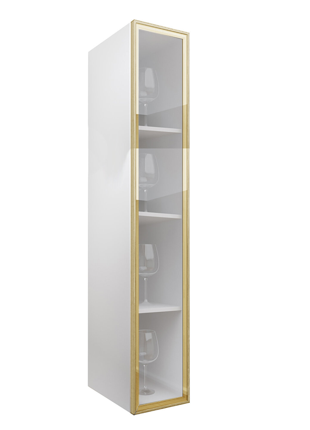 Фасад из алюминиевого профиля со стеклом Aluminum Glass 14,7х102,1х2 см, золото браш/бесцветное