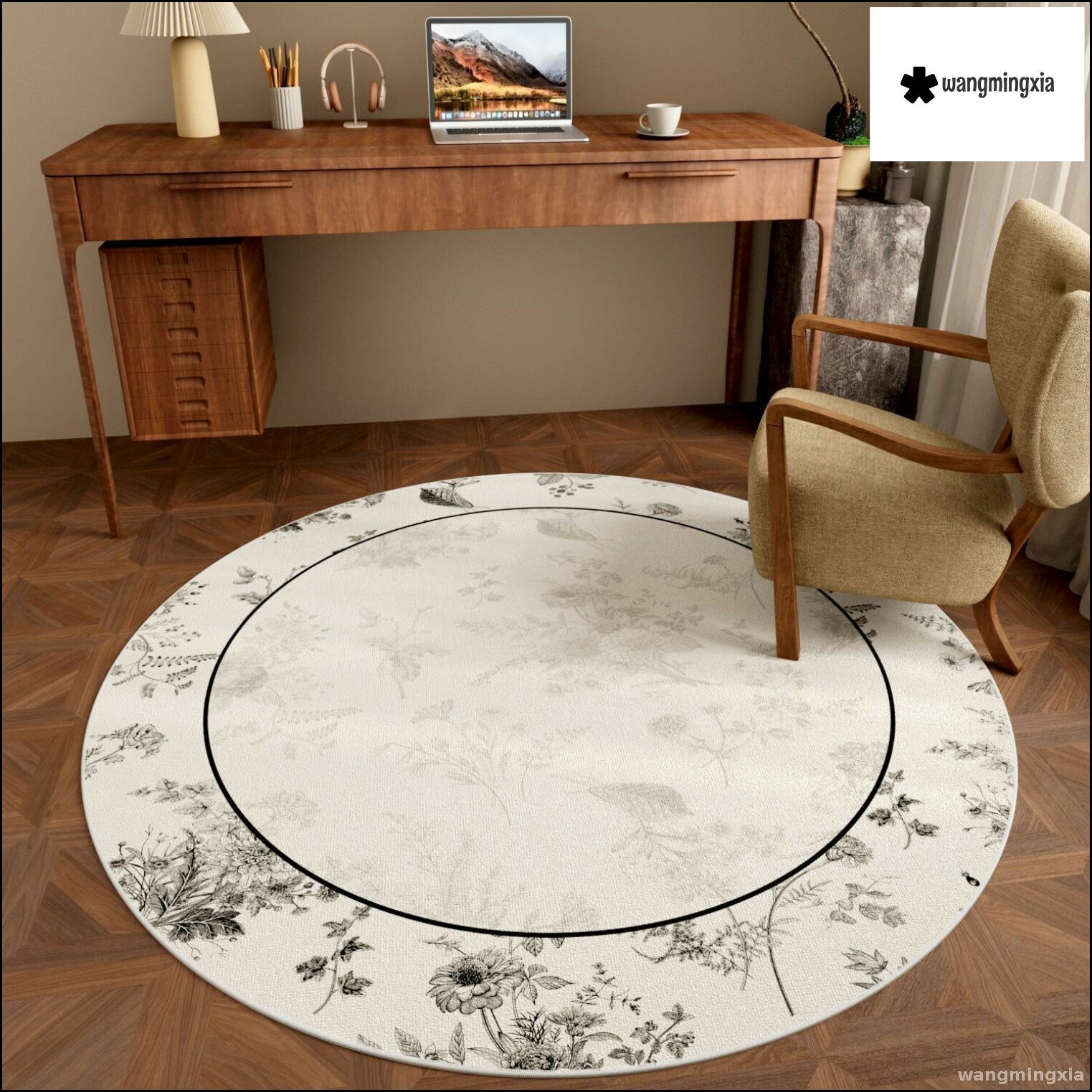 Эксклюзивный напольный коврик для гостиных и спальных помещений круглой формы