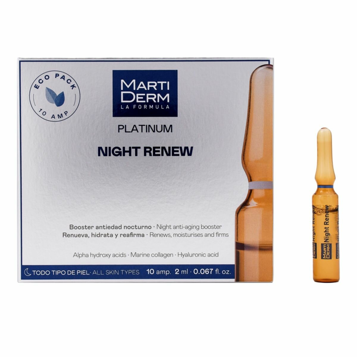 Мартидерм платинум Ампулы Ночное восстановление, 10x2 мл | MartiDerm Night Renew