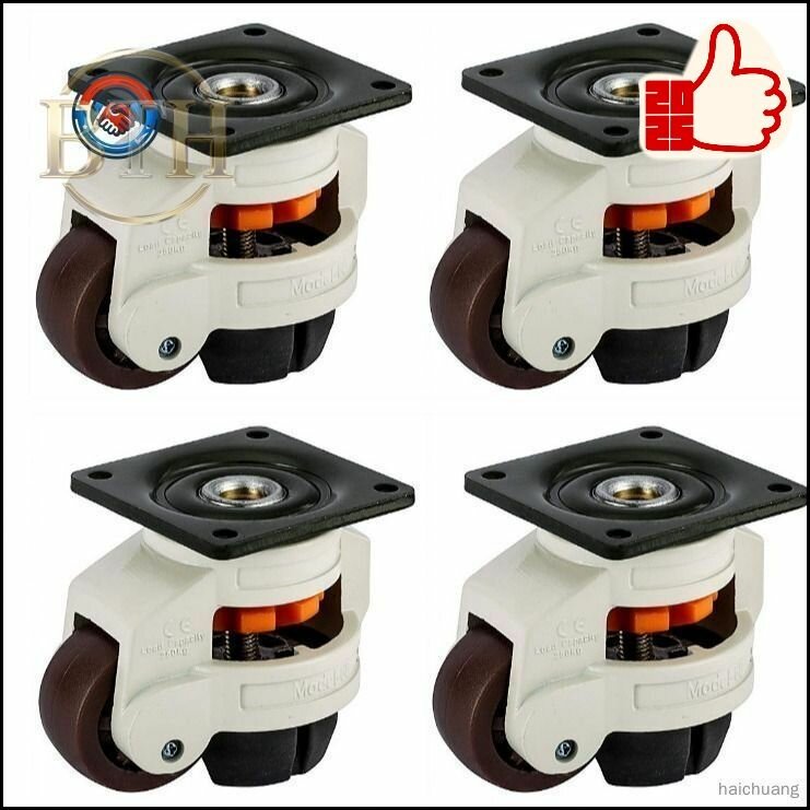 Выравнивающие мебельные колёса GD-60F на 360 , регулируемые по высоте, 250 кг на ролик, комплект 4 шт для верстака, техники и тяжёлой мебели