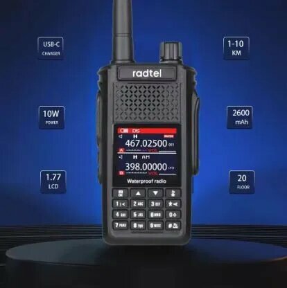 Radtel RT-630 Водонепроницаемая 8-диапазонная любительская радиостанция, авиационная рация