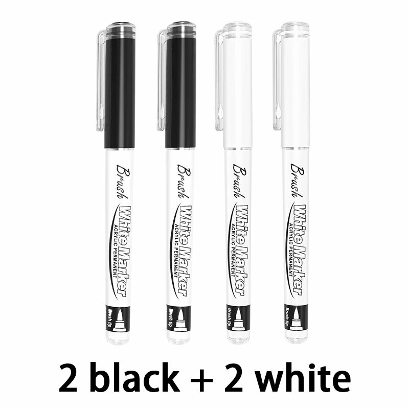 Маркеры Brush, 2 черных + 2 белых