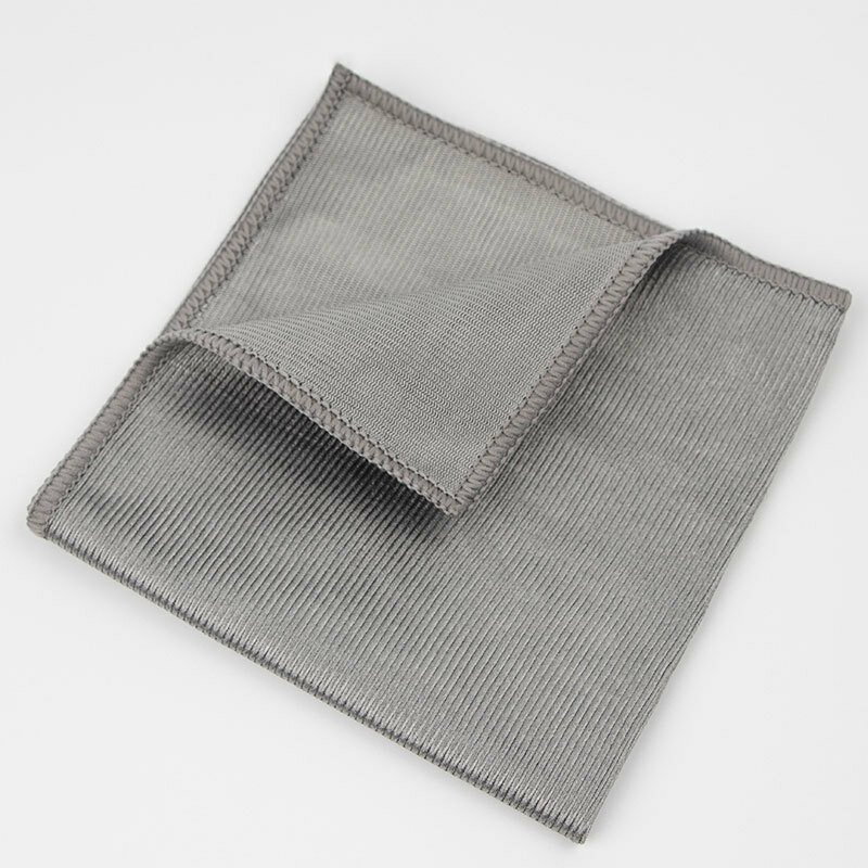Трансграничная стеклянная ткань Чистая тряпка из микрофибры поглощает воду и очищает масло Серый оверлок_30*30cm