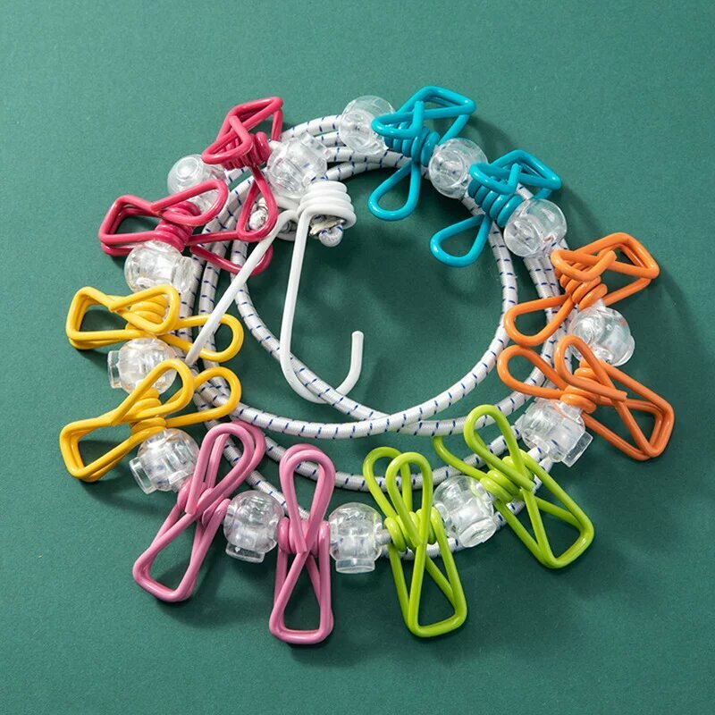 Прозрачные пиг-нозные зажимы 1.8 м эластичная стиральная веревка с 13 зажимами и 12 прищепками