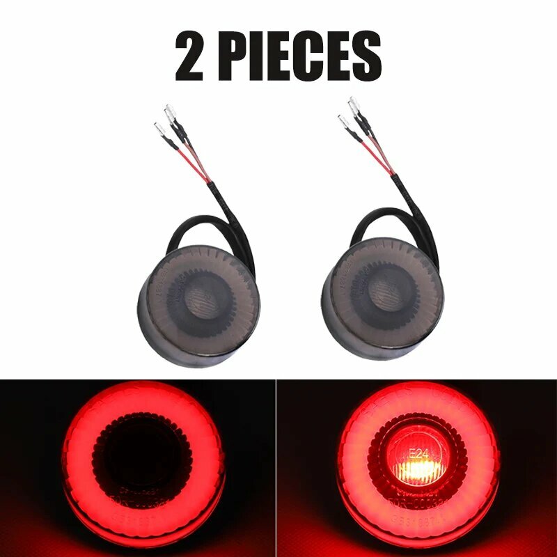 Круглый 3-й вспомогательный стоп-сигнал 12 В, задний фонарь дальнего/ближнего света, стоп-сигнал, задний светодиодный задний фонарь, водонепроницаемый для автомобильного пикапа, квадроцикла, 2,5 дюйма 2pcs Brake Taillight