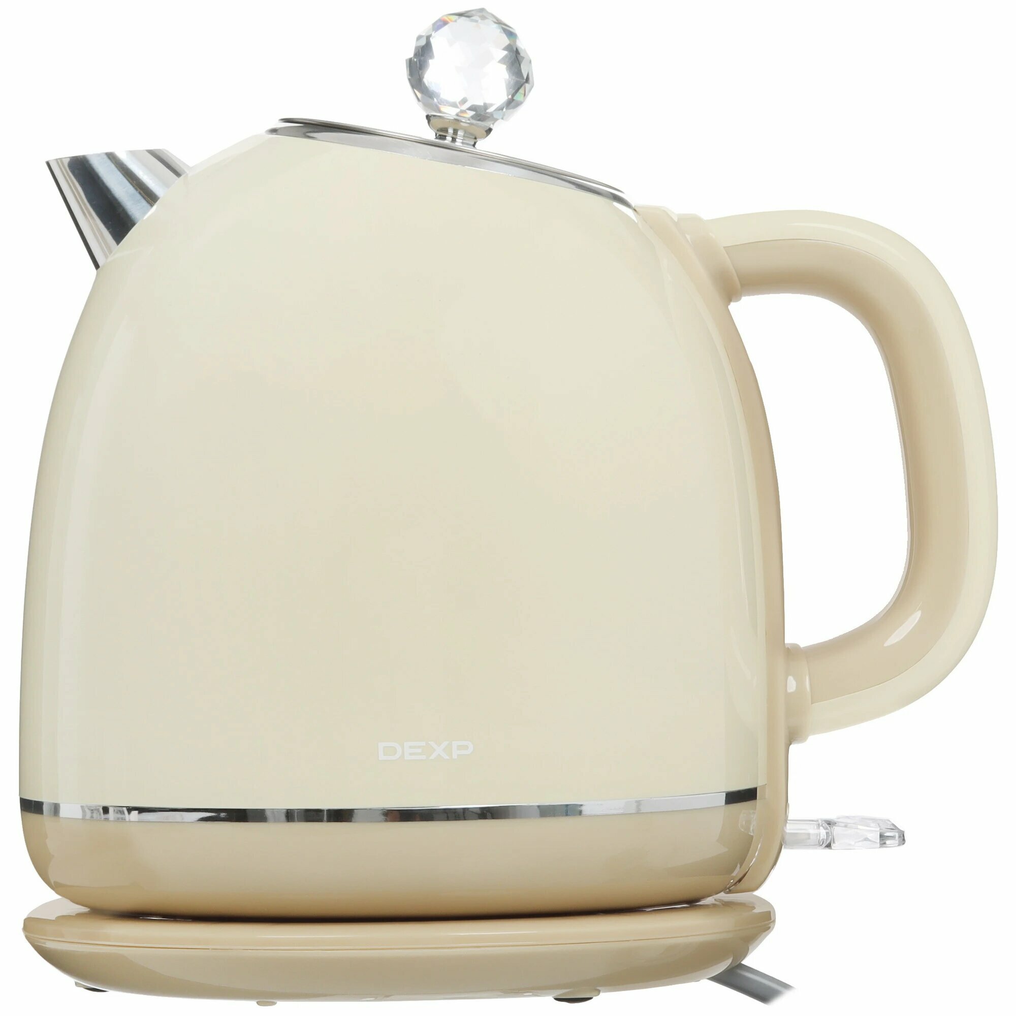 Электрочайник DEXP EK-19MBRT, бежевый, мощность 1500 Вт, объем 1,7 л, двойные стенки