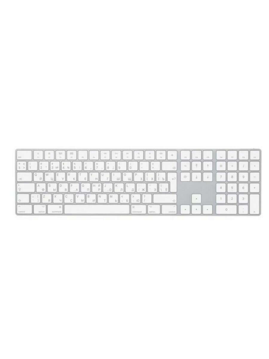 Клавиатура проводная/беспроводная Apple Magic Keyboard with Numeric Keypad, Bluetooth/USB, серебристый (MXCJ3RS/A)