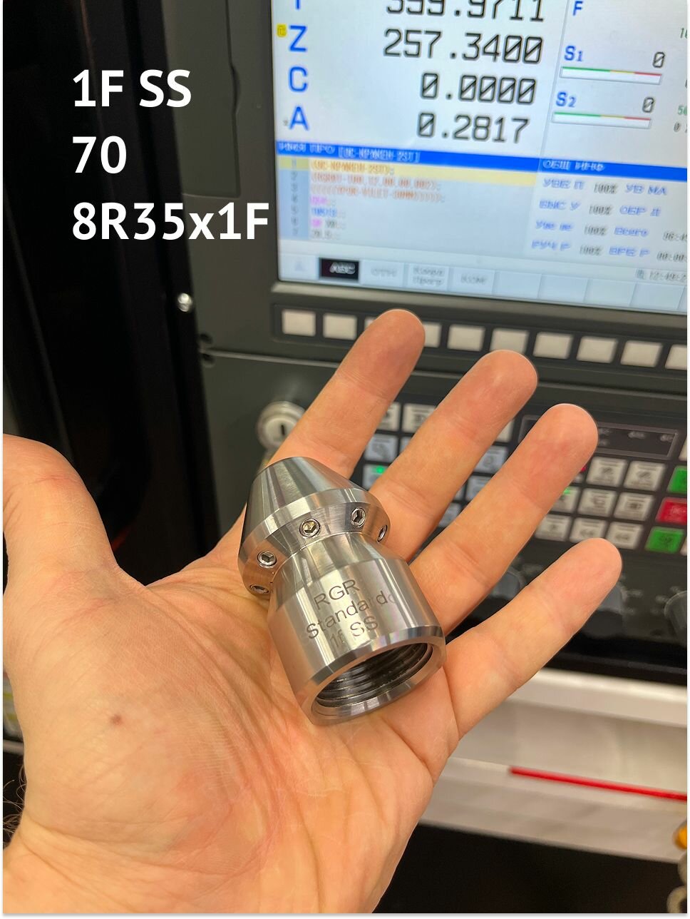 Форсунка каналопромывочная пробивная RGR Standard 1f SS 8R35x1F типоразмер 70