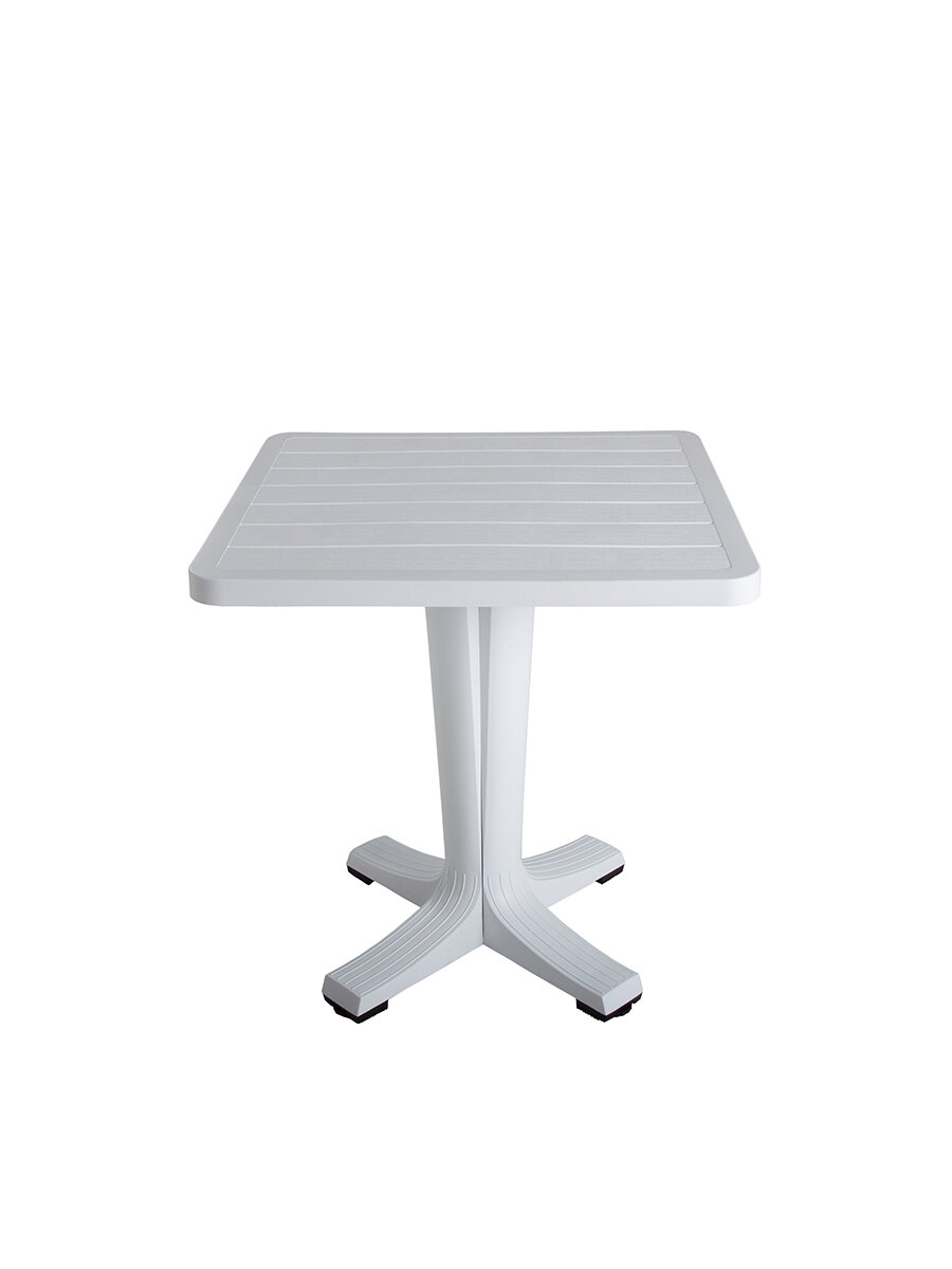 Стол квадратный "Прованс", 70х70х73 см, на одной ноге, белый