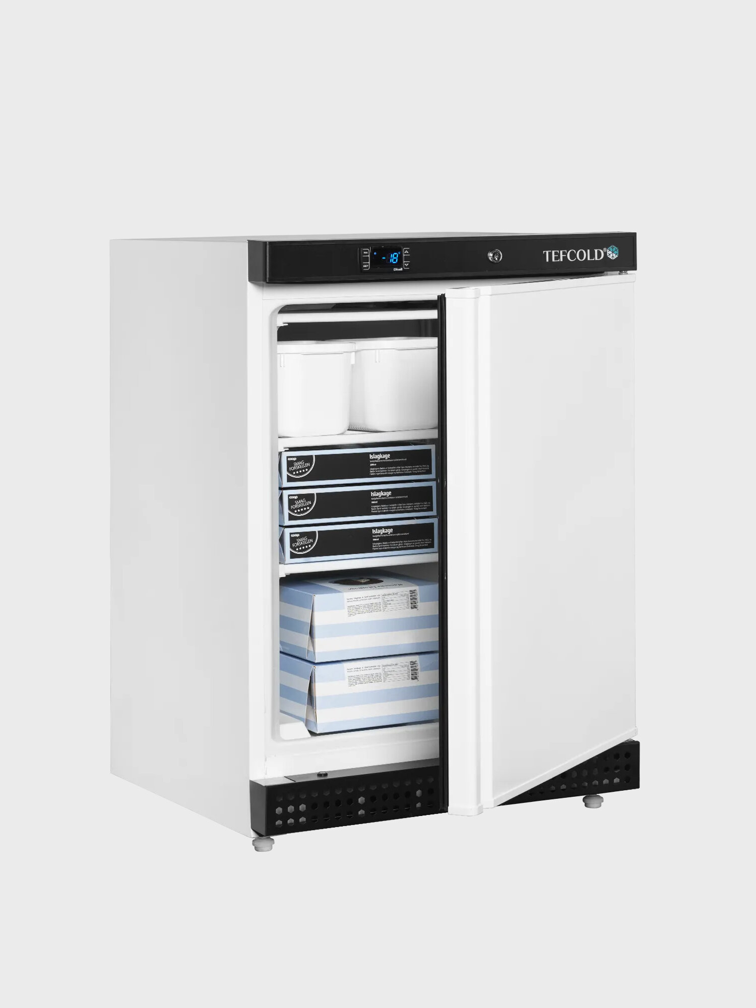 Шкаф морозильный с глухой дверью TEFCOLD UF200, 120 л, 600x585x855 мм