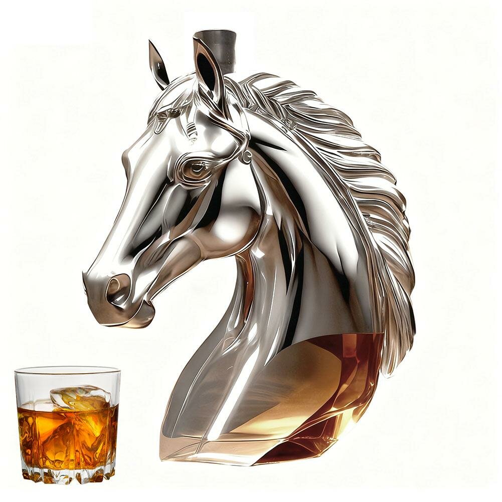 Графин для виски в виде лошади, новый стеклянный графин для виски в виде лошади, 2026 год, декоративный держатель для бутылок с алкоголем, забавная бутылка виски для мужчин, украшение для домашнего бара, подарочный набор графина для виски