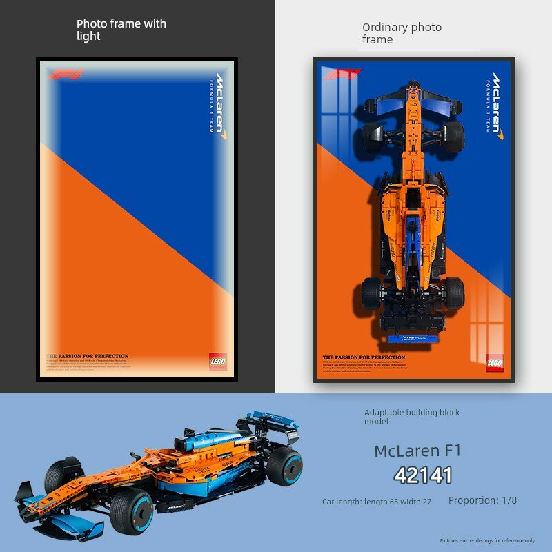 Фотообои McLaren F1 Диагональная Зеркальная Отделка Без LED S-Класс 50x80см 3.5мм Алюминиевая Рамка