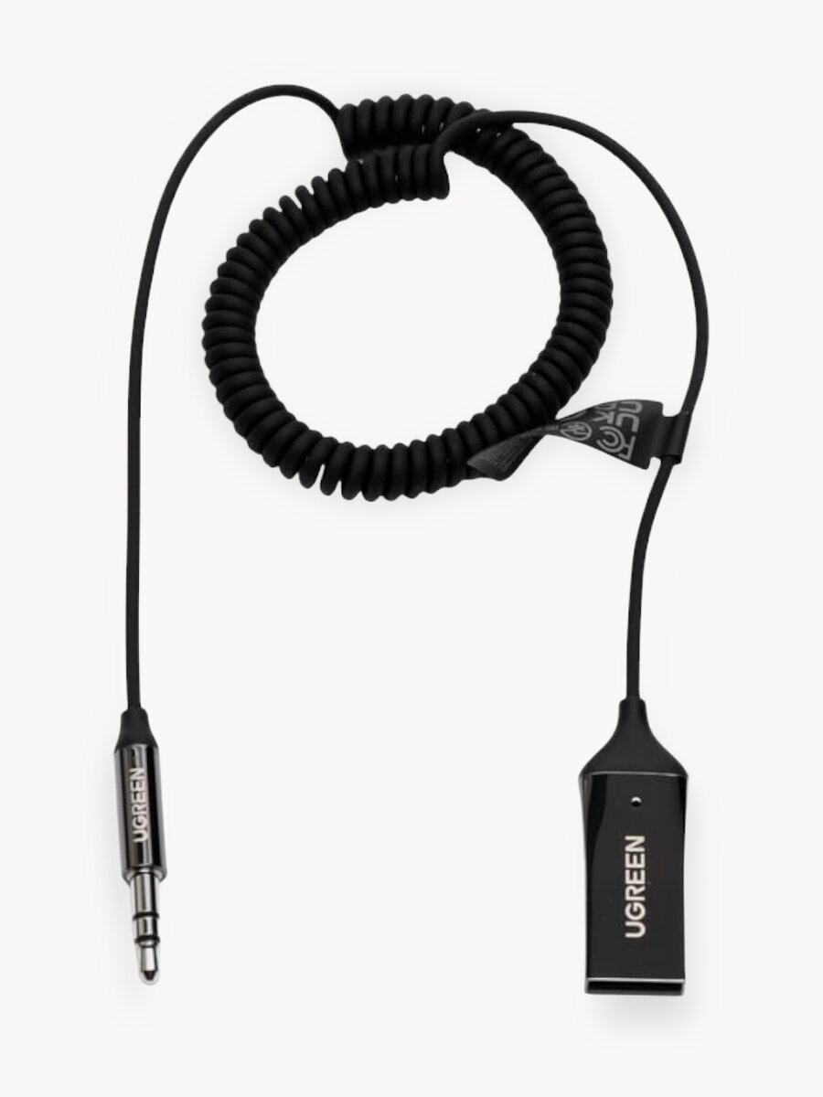 Aвтомобильный Bluetooth AUX адаптер, ресивер 3,5mm AUX-USB Ugreen CM309 (70601) Bluetooth v5.3
