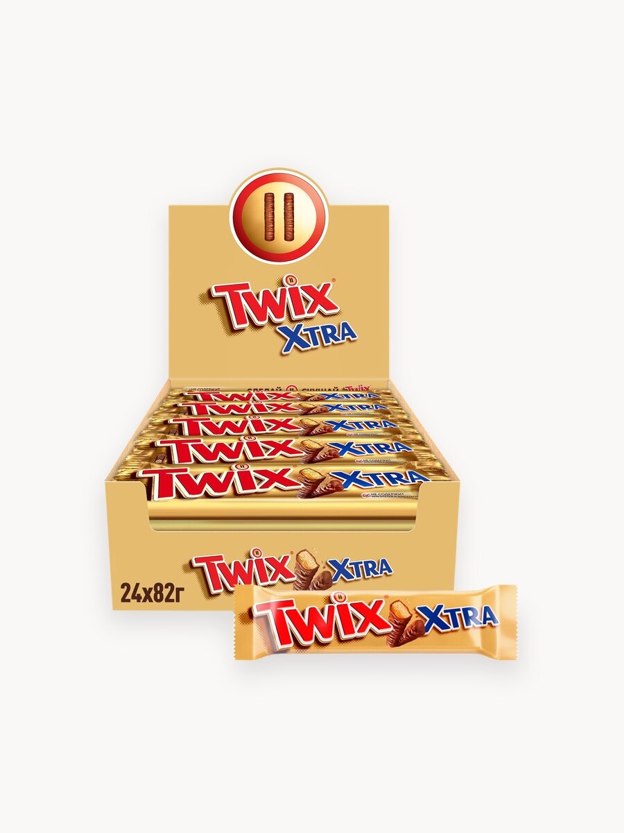 Twix Xtra шоколадный батончик, 24 шт по 82 г