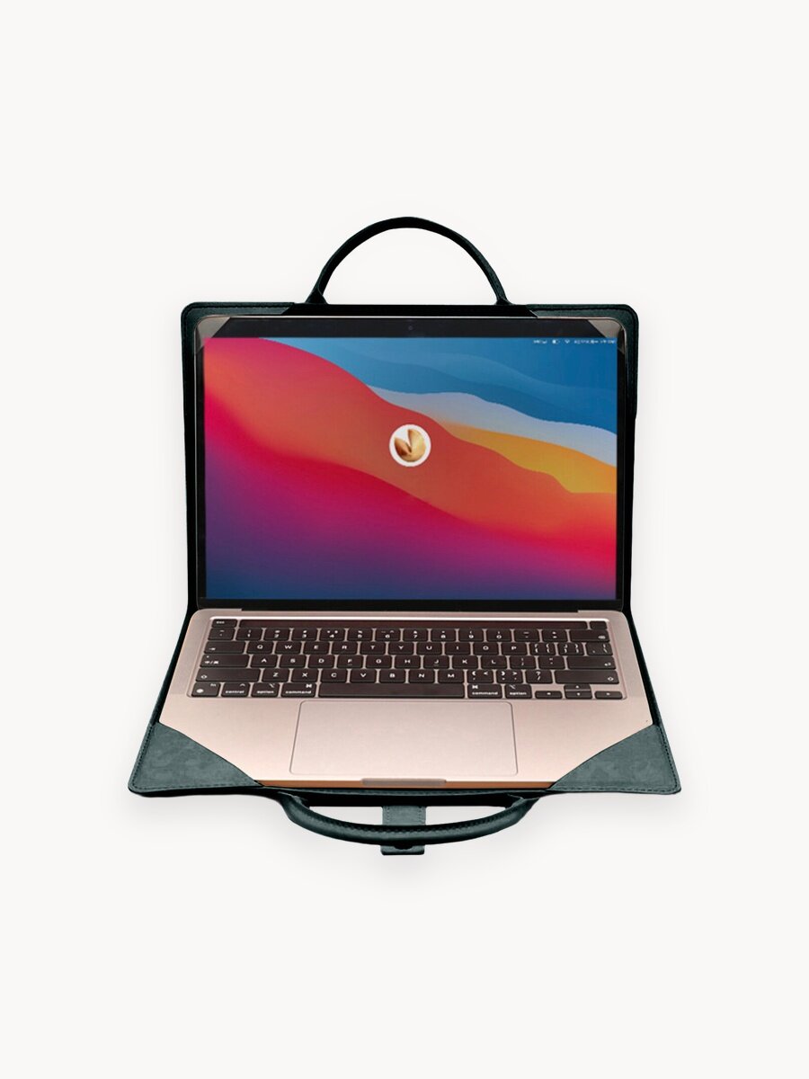 Чехол-сумка MyPads Boko Eleganto для ноутбука Asus ProArt Studiobook 16 H5600QM из импортной эко-кожи с застежкой и ручкой для переноски защитный п.