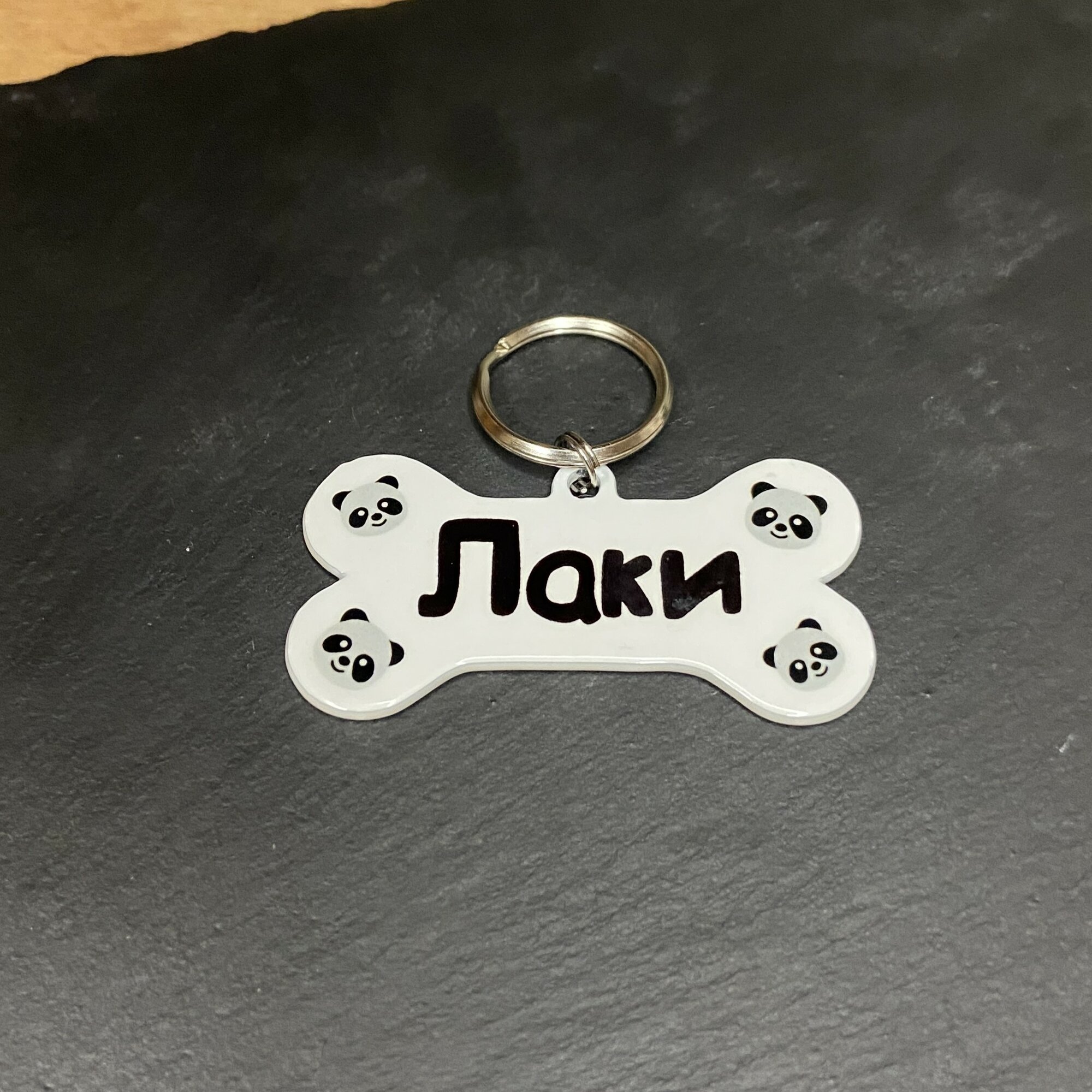 Адресник с гравировкой дизайн №54, косточка BIG Bublik Shop